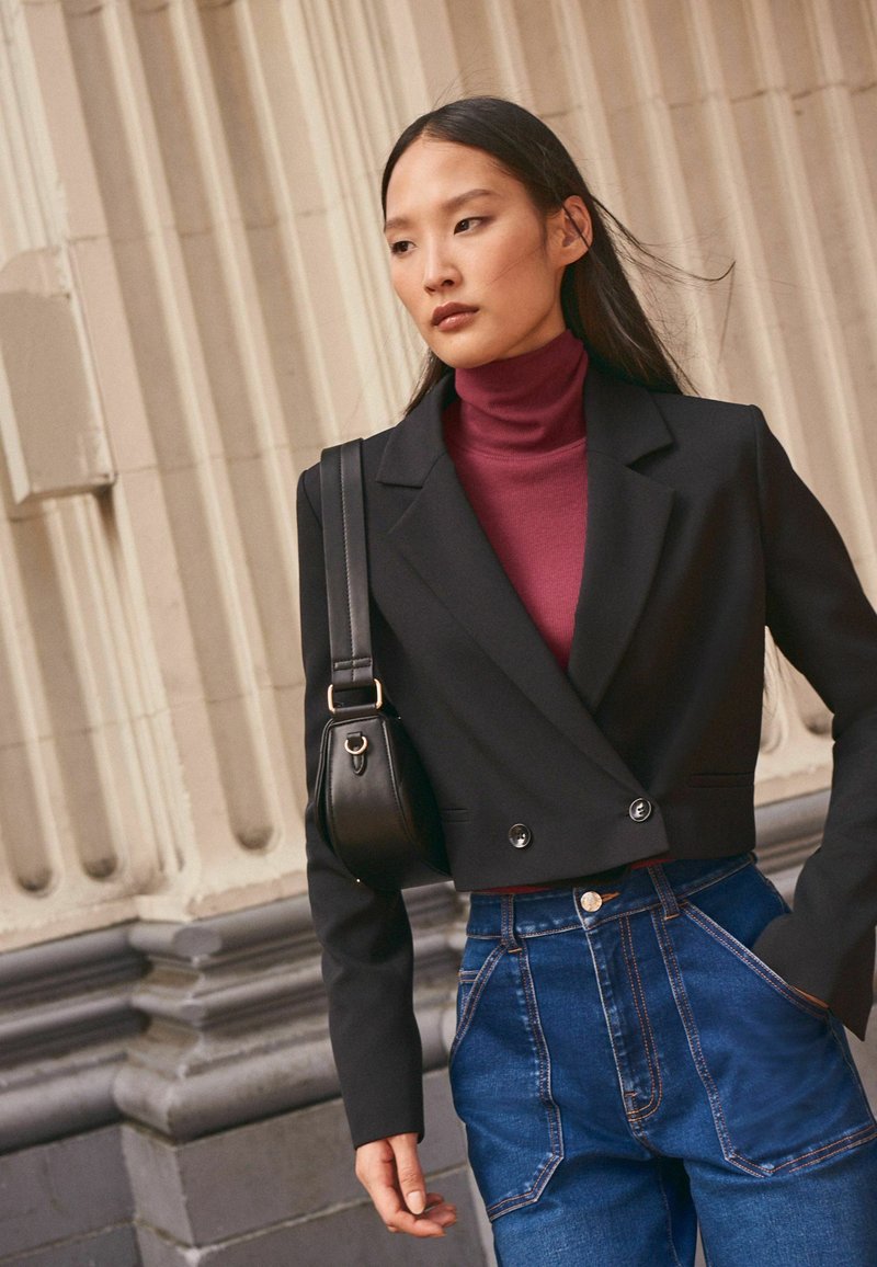 Next CROPPED TAILORED JACKET - Blazer - black/svart - Zalando.se