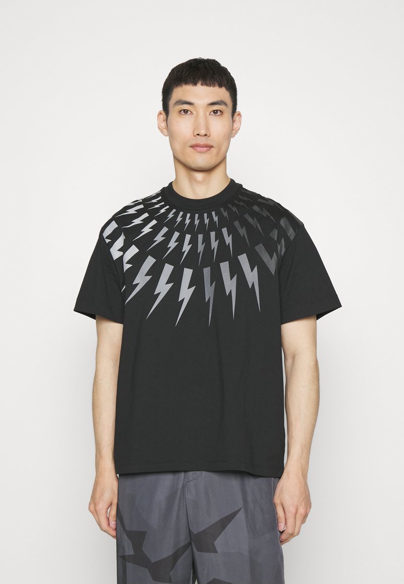 Neil Barrett THUNDERBOLT DEGRADE - T-Shirt print - black/white/schwarz ...