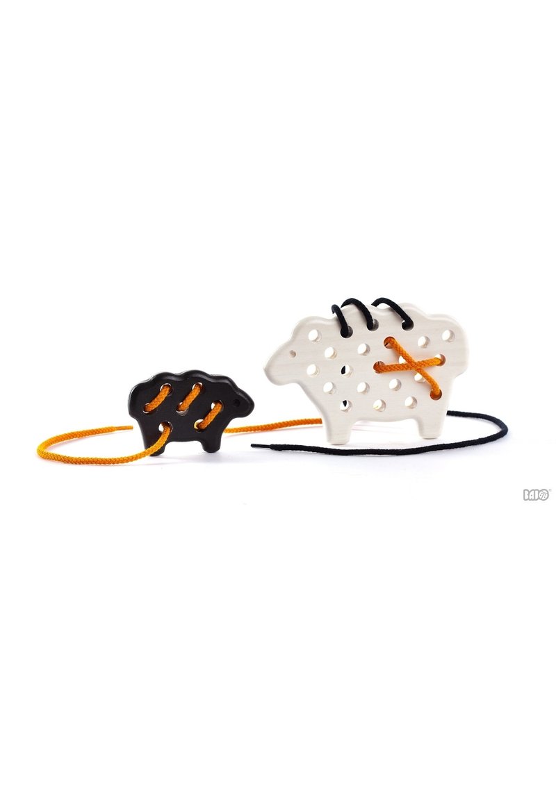BAJO WOODEN STRING ANIMAL SET - SHEEP & LAMB - Jouet en bois - multi ...