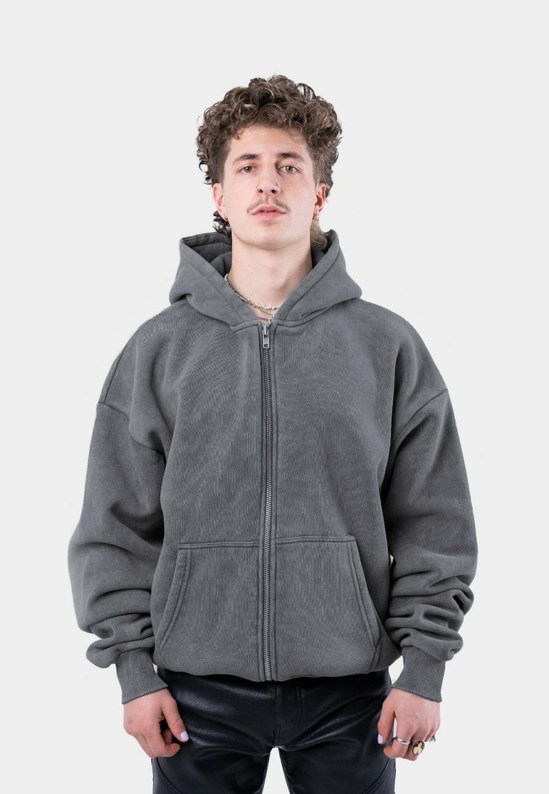 PROHIBITED Sweater met rits - grey stone washed/grijs - Zalando.nl
