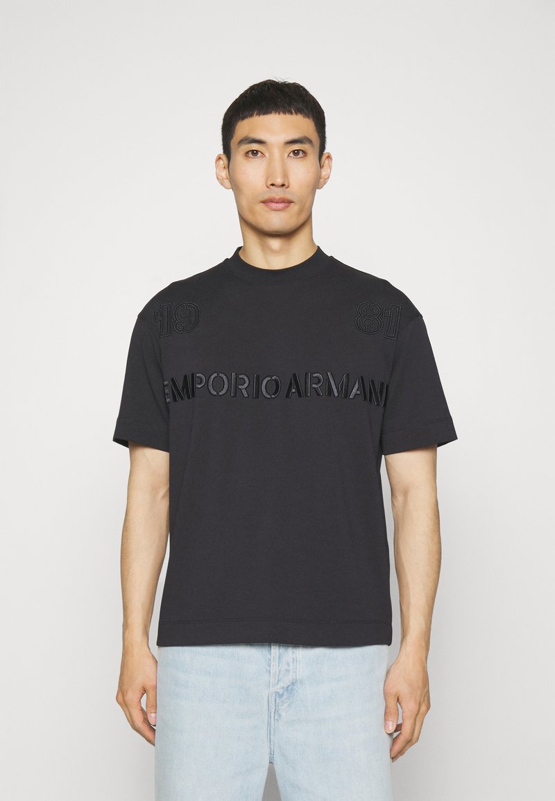 Emporio Armani Print T-shirt - dark blue - Zalando.ie