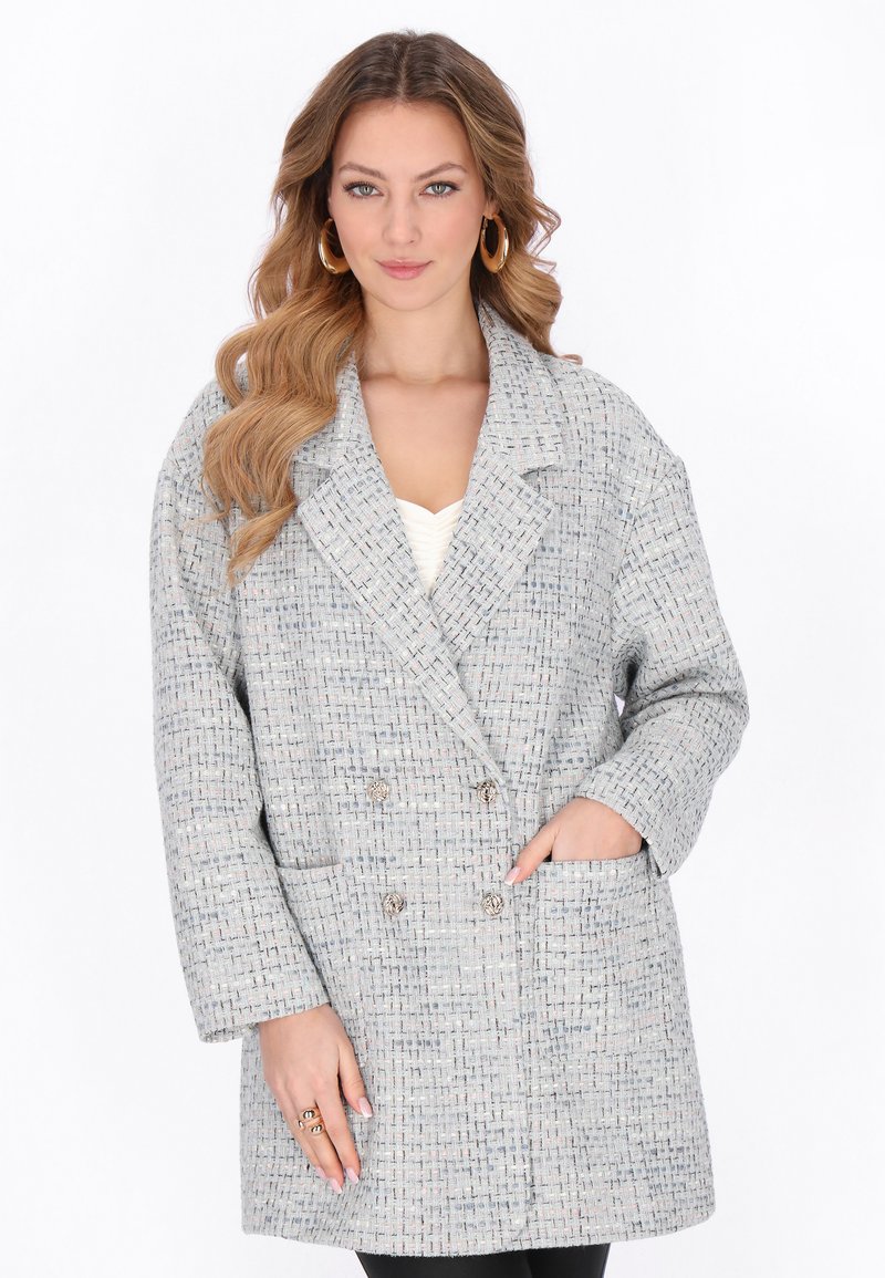 faina Short coat - light blue - Zalando