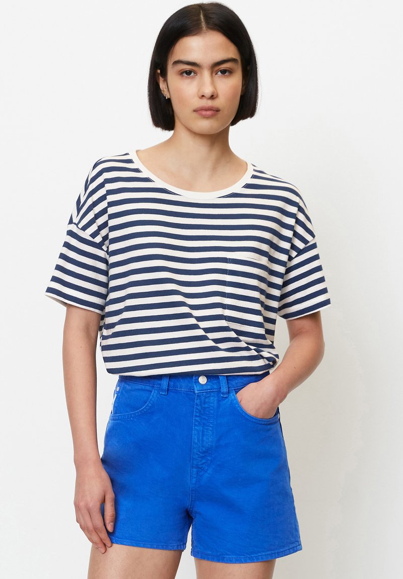 Marc O'Polo DENIM STREIFEN LOOSE AUS SOFTEM SINGLE - Print T-shirt ...