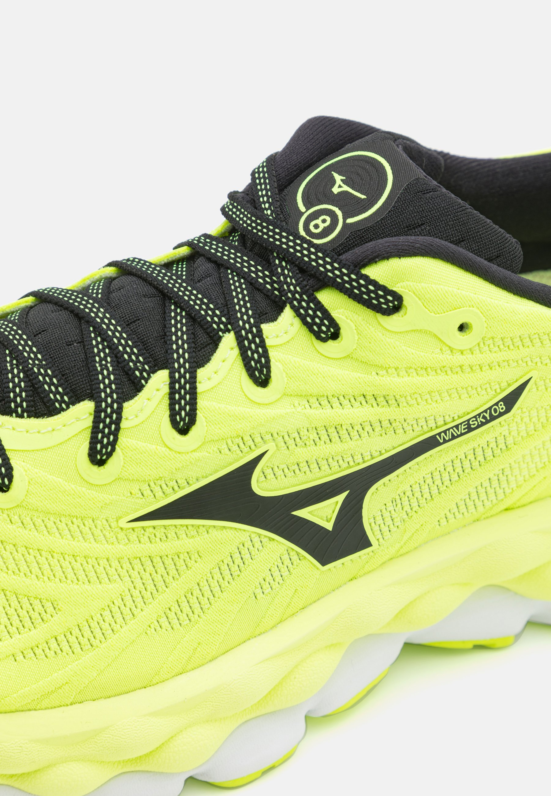 Mizuno WAVE SKY 8 Laufschuh StraBe neo lime black white neongrun Zalando