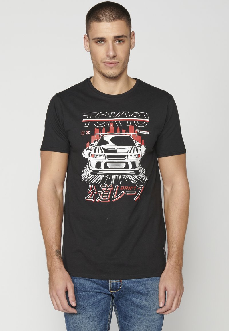 Koroshi SHORT SLEEVE - T-Shirt print - black/schwarz - Zalando.at