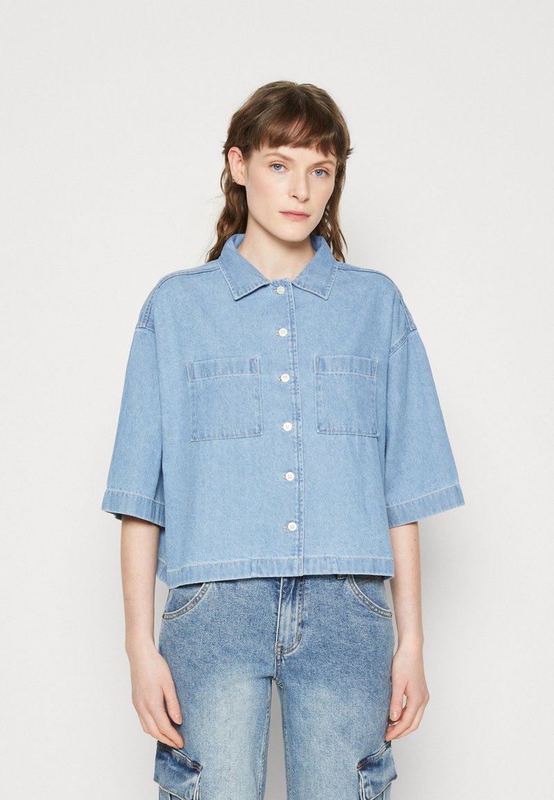 Wrangler LOUNGE SHIRT - Overhemdblouse - light stonewash/lichtblauw ...