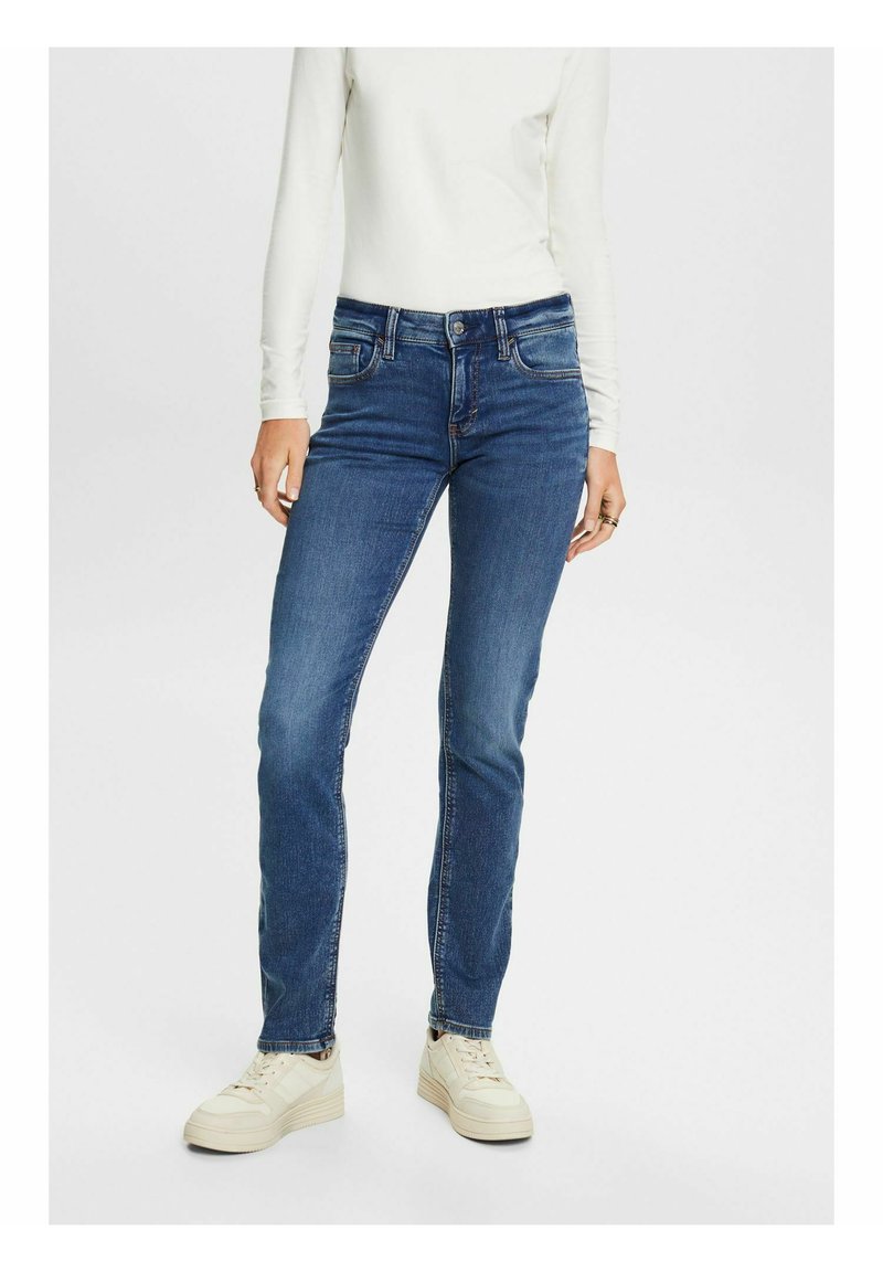 Esprit Jeans Slim Fit - blue medium washed new/blue denim - Zalando.de