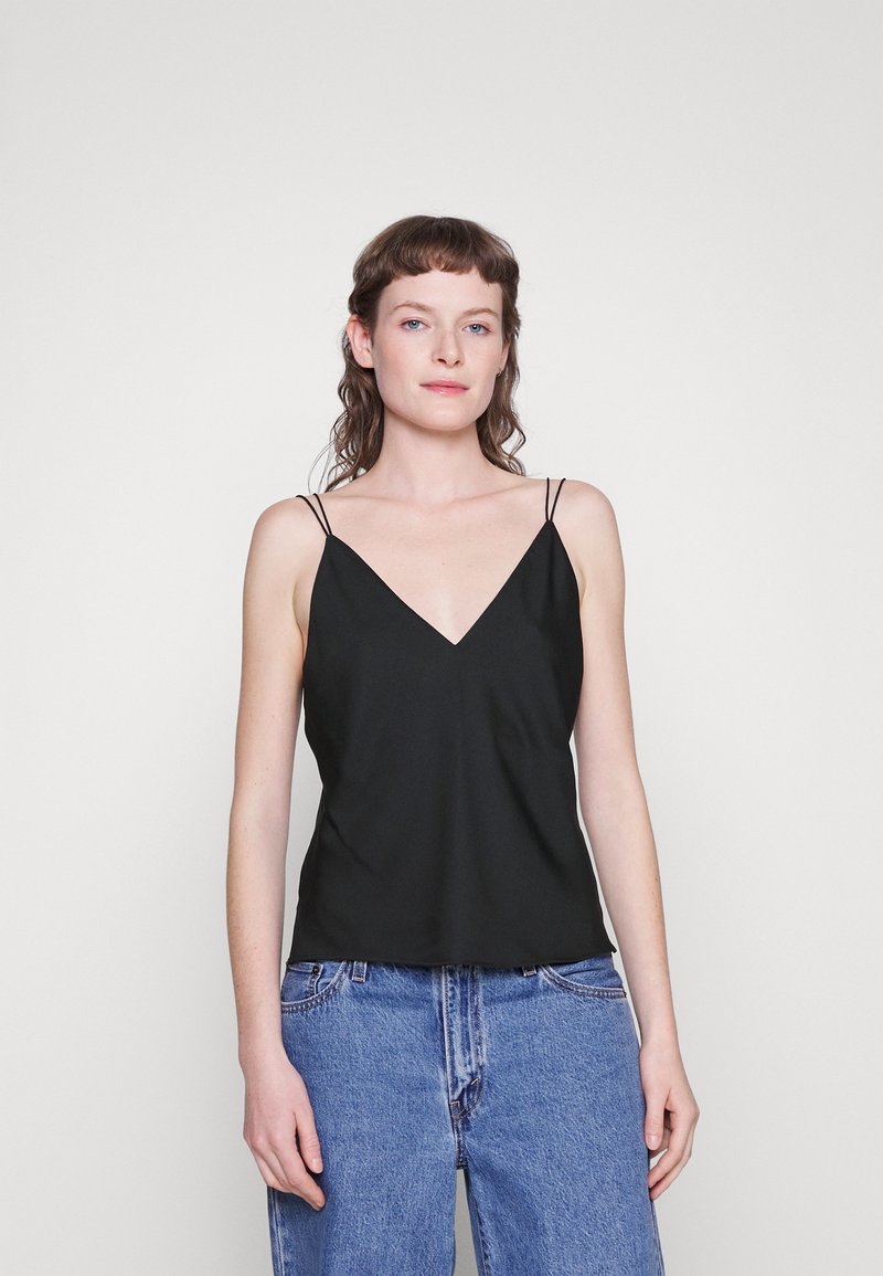 Calvin Klein STRAP CAMI WITH DEEP V-NECK - Top - black/sort - Zalando.dk