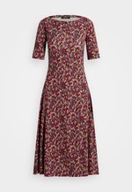 Lauren Ralph Lauren MUNZIE ELBOW SLEEVE DAY DRESS - Vestito di maglina - navy/burgundy multi/blu ...