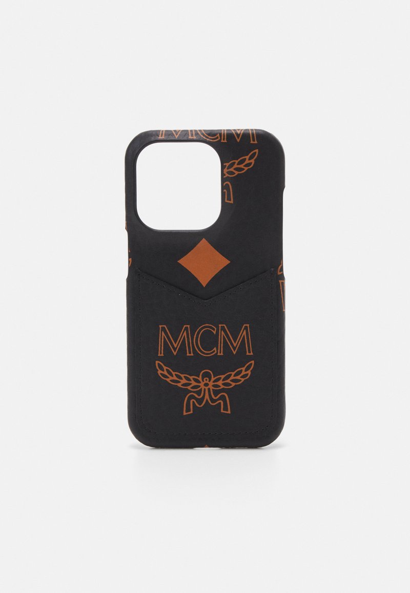 MCM AREN MAXI MONOGRAM VISETOS IPHONE 15 PRO - Phone case - black ...