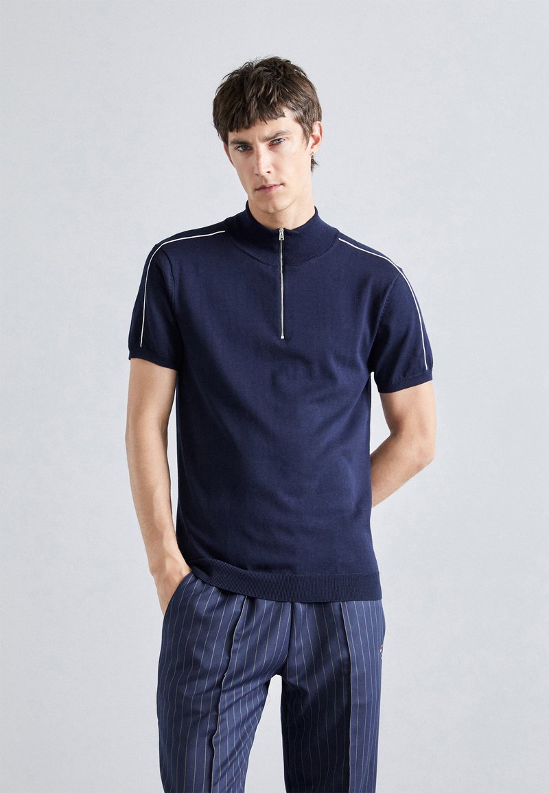 Ron Dorff PIPING - T-Shirt basic - navy/dunkelblau - Zalando.de