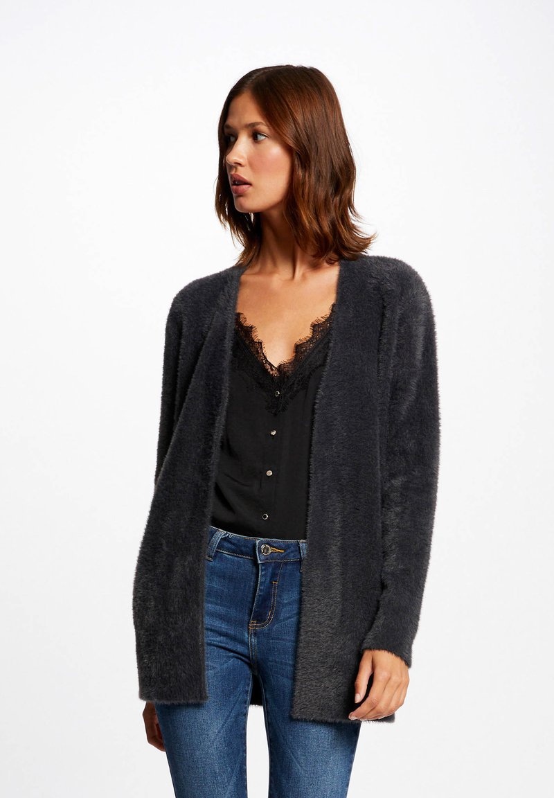 Morgan LONG FLUFFY - Cardigan - anthracite - Zalando