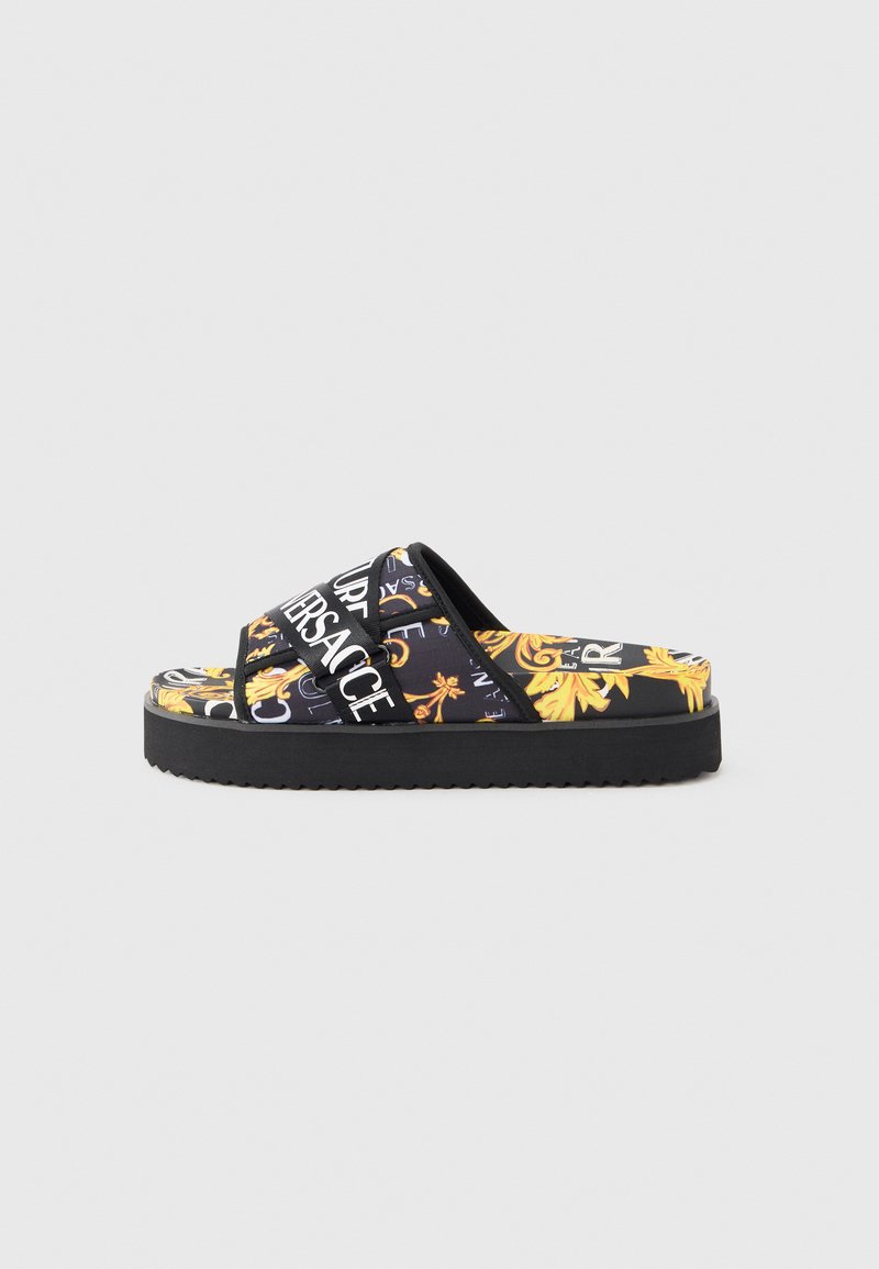 Versace Jeans Couture Pool slides - black/gold-coloured/black - Zalando ...