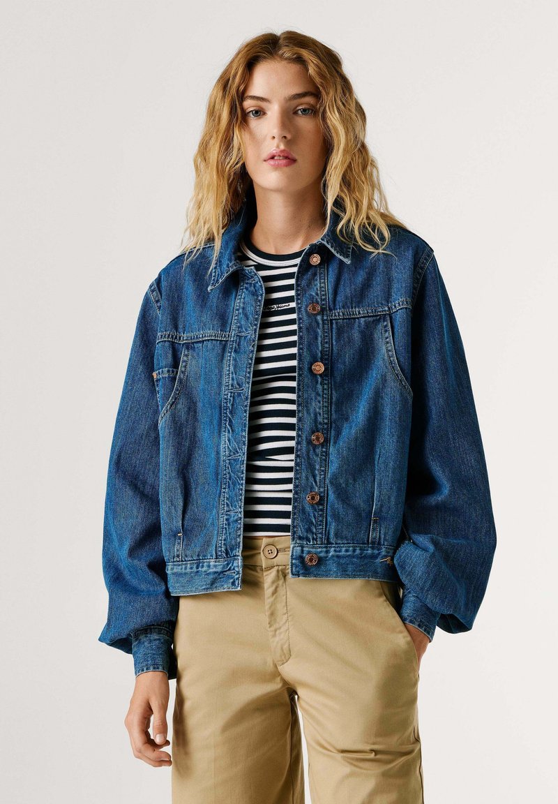 Pepe Jeans ARCHIVE MADELINE - Denim jacket - faded azure blue/blue ...