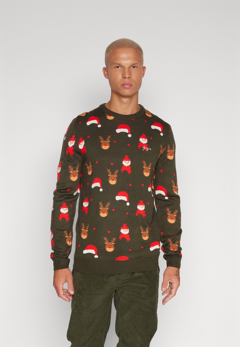 Denim Project DP KNITTED XMAS JUNGLE SWEATER - Jersey de punto - duffel ...