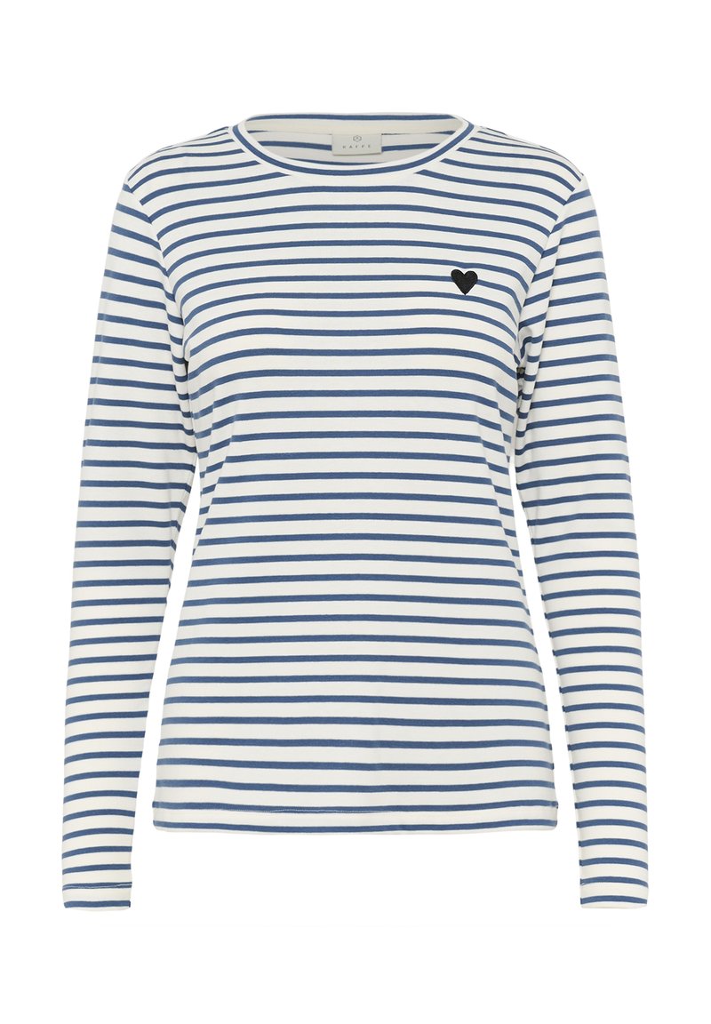 Kaffe LIDDY - Langærmet T-shirt - chalk berring sea black heart/lyseblå ...