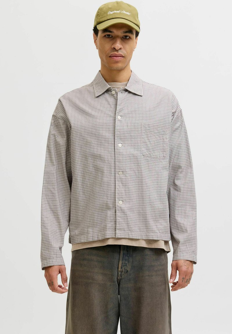 Jack & Jones JORAUSTIN CLEAN CHECK - Shirt - white/lilac - Zalando.co.uk