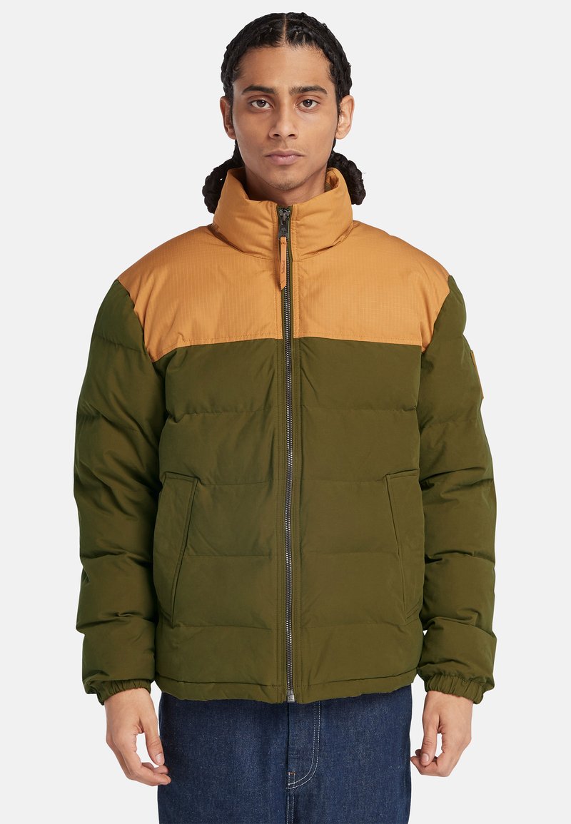 Timberland WELCH MNT PUFFER - Winterjas - wheat boot dark olive/wit ...