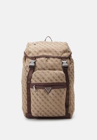 Guess ROMA FLAP BACKPACK UNISEX - Sac à dos - beige/brown/beige ...