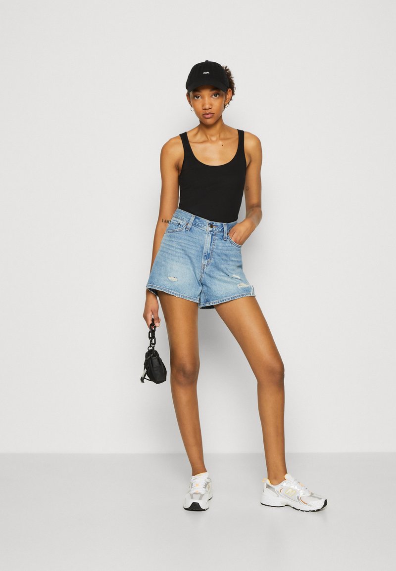 Weekday OPEN NECK TANK 2 PACK - Top - black dark/schwarz - Zalando.de