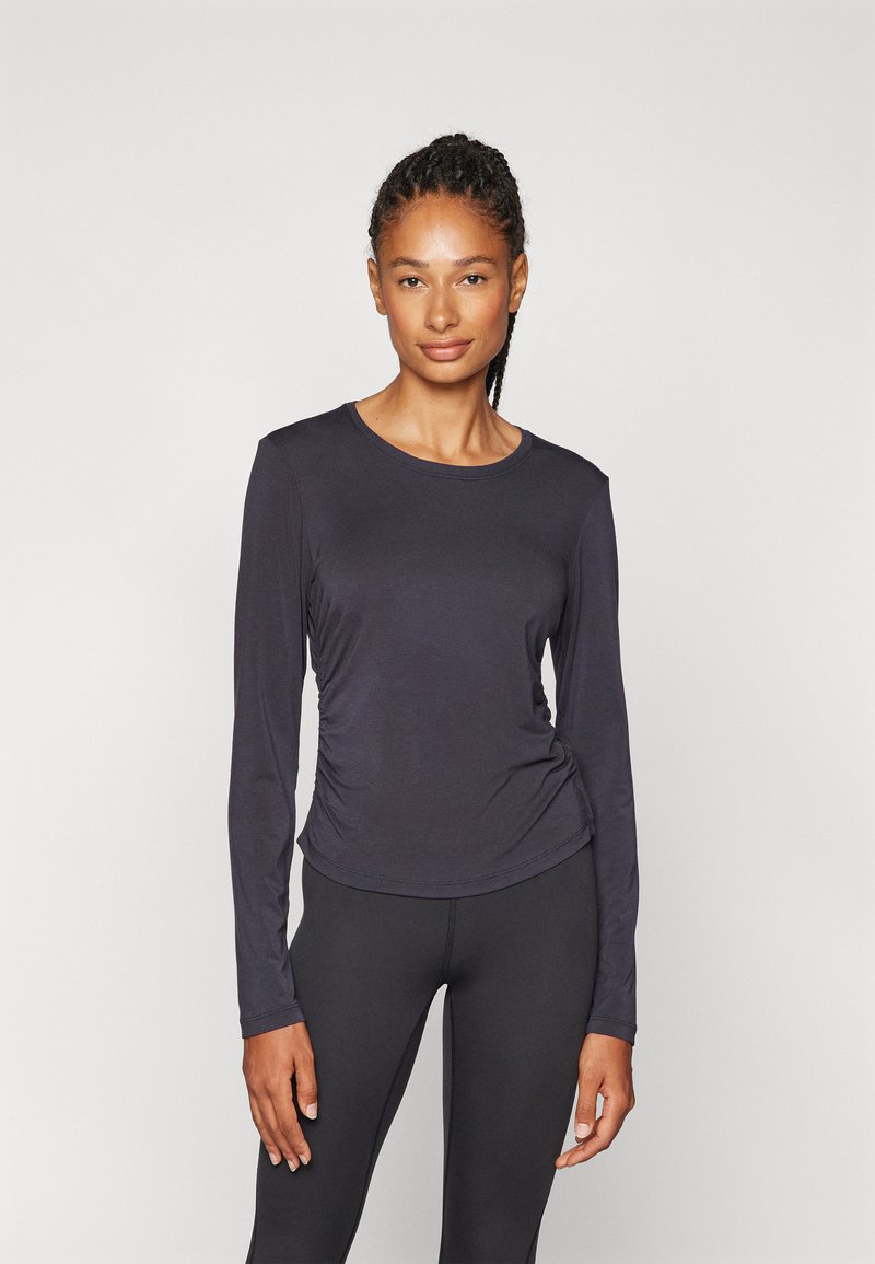 Athleta WITH EASE CINCH TOP - Long sleeved top - black - Zalando.ie