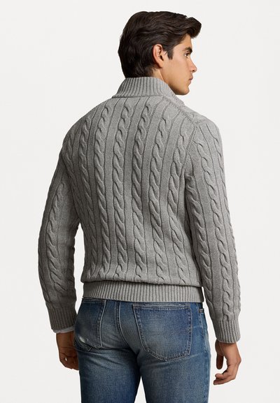 Polo Ralph Lauren CABLE KNIT COTTON JUMPER - Jumper - fawn grey heather ...