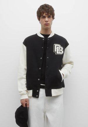 Urban Classics COLLEGE - Vetoketjullinen college - black/white/musta ...