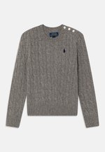 Polo Ralph Lauren CABLE - Jumper - fawn grey heather/navy/grey - Zalando.ie