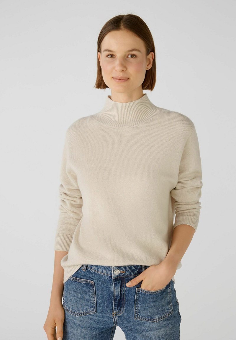 Oui Pullover - light beige mel/beige chiné - ZALANDO.FR
