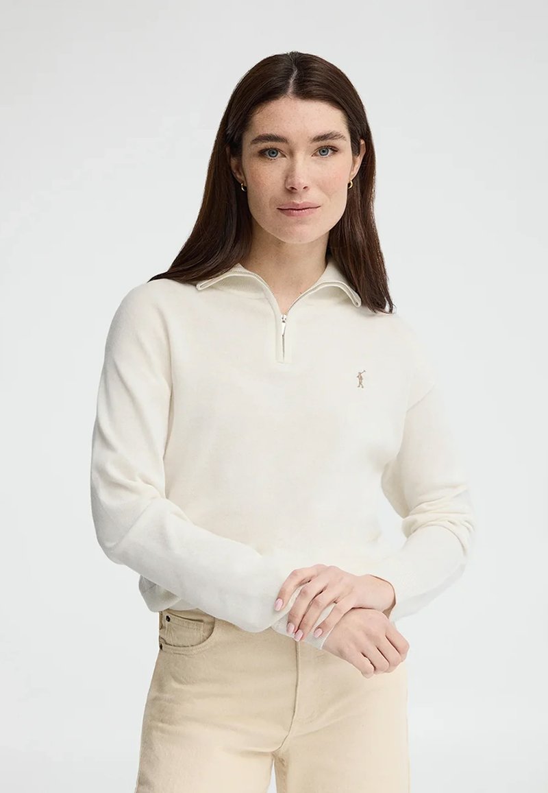 Polo Club RIGBY GO ZIPPER - Strickpullover - ecru/offwhite - Zalando