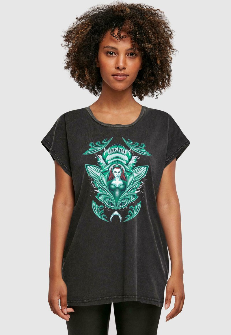 ABSOLUTE CULT AQUAMAN - MERA CREST - Print T-shirt - black - Zalando.de