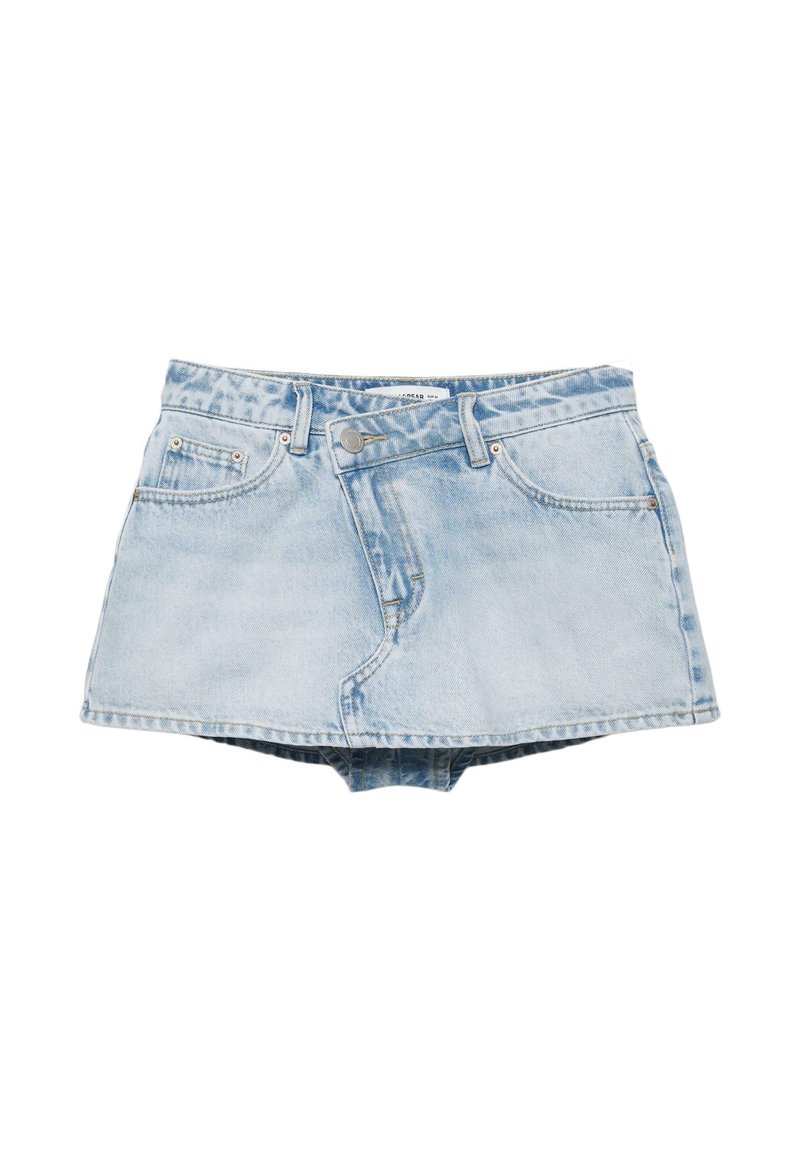 PULL&BEAR A-snit nederdel - light blue denim/lyseblå denim - Zalando.dk