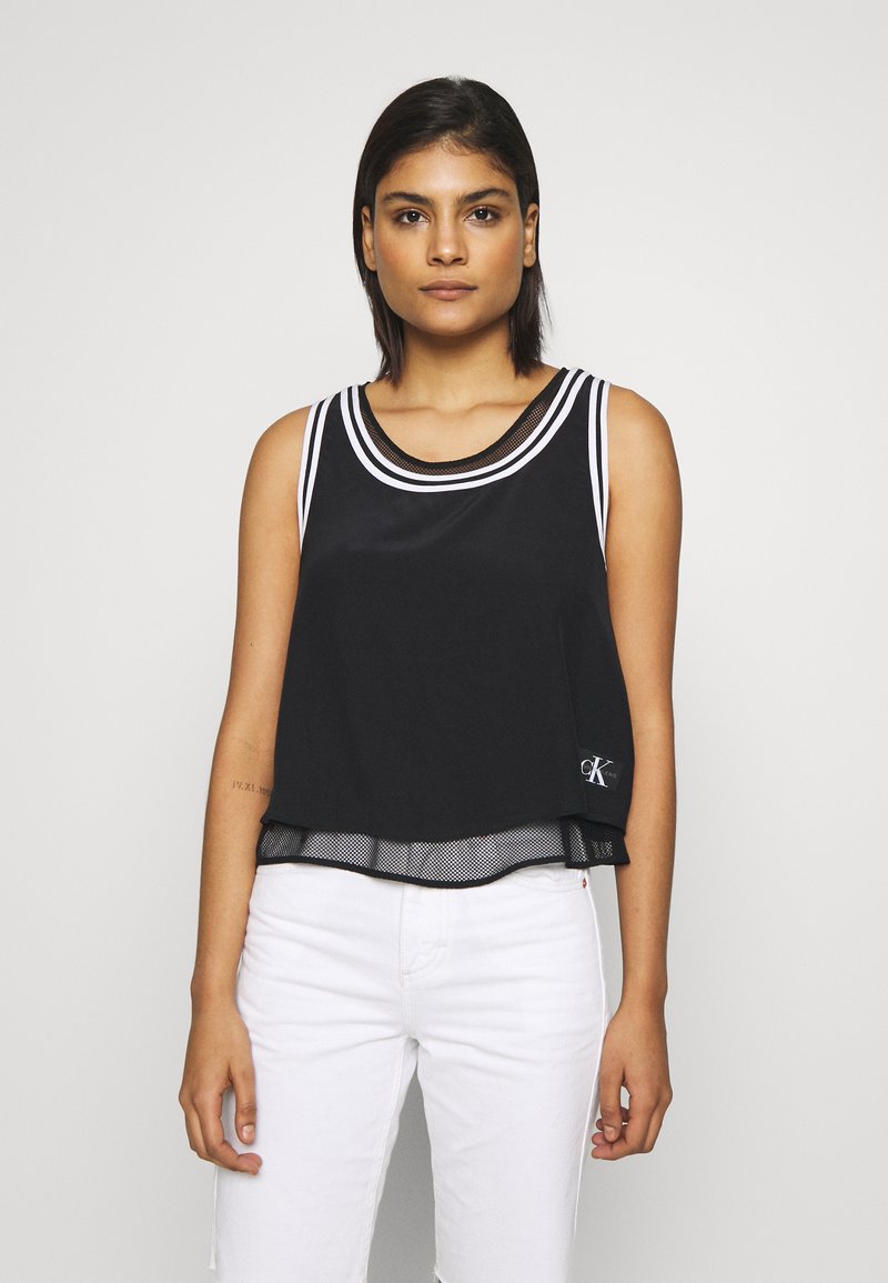 Calvin Klein Jeans TANK WITH MESH LINING - Top - black/schwarz - Zalando.de
