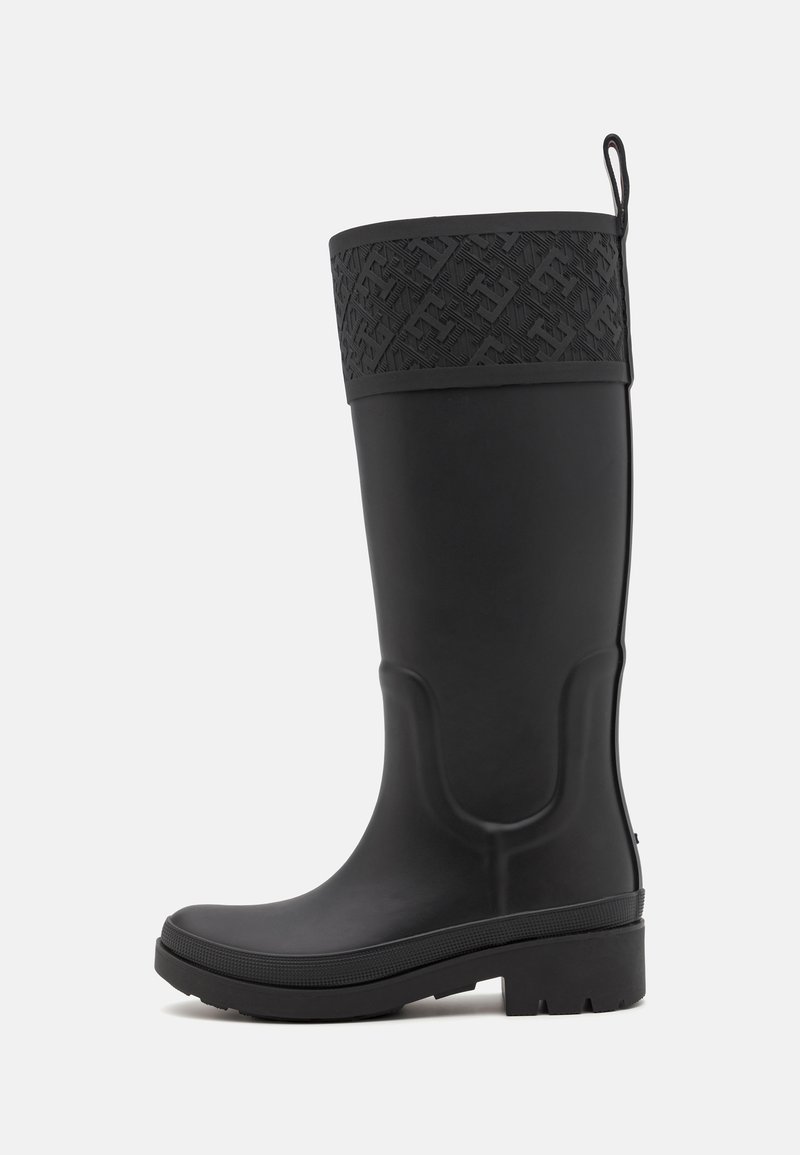 Tommy Hilfiger LONG BOOT MONOGRAM - Gummistiefel - black/schwarz - Zalando.de