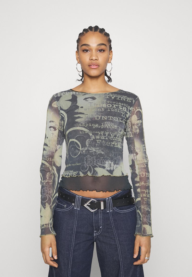 Jaded London Double Layer Long Sleeve Tee With Contrast Underlayer