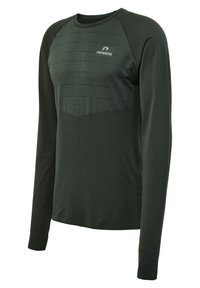 Newline PACE LS SEAMLESS - Langarmshirt - beluga/dunkelgrün - Zalando.at