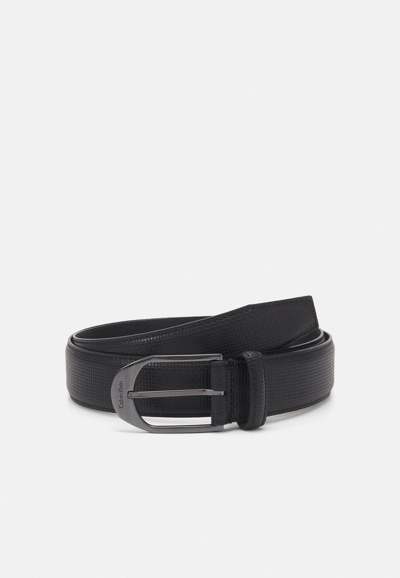 Calvin Klein ROUND BUCKLE - Belt - black/black - Zalando