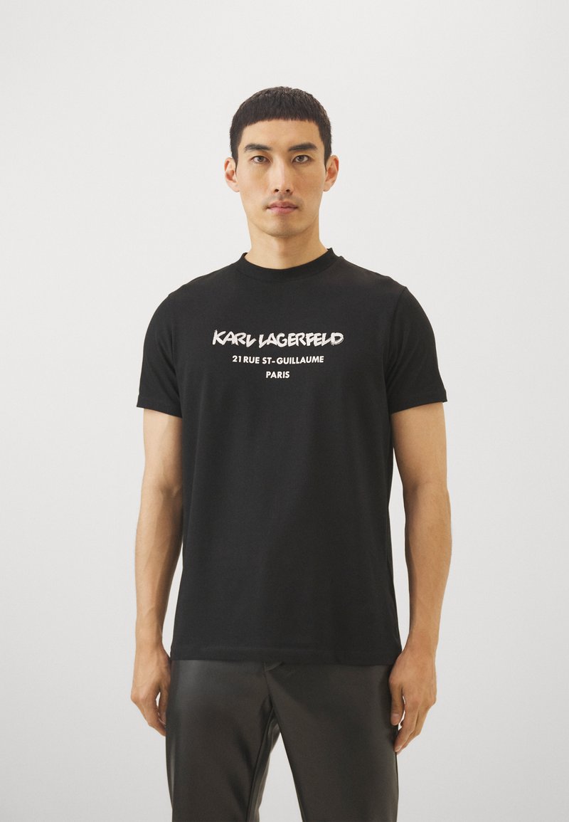 KARL LAGERFELD CREW NECK - Trükipildiga T-särk - black/white/must ...