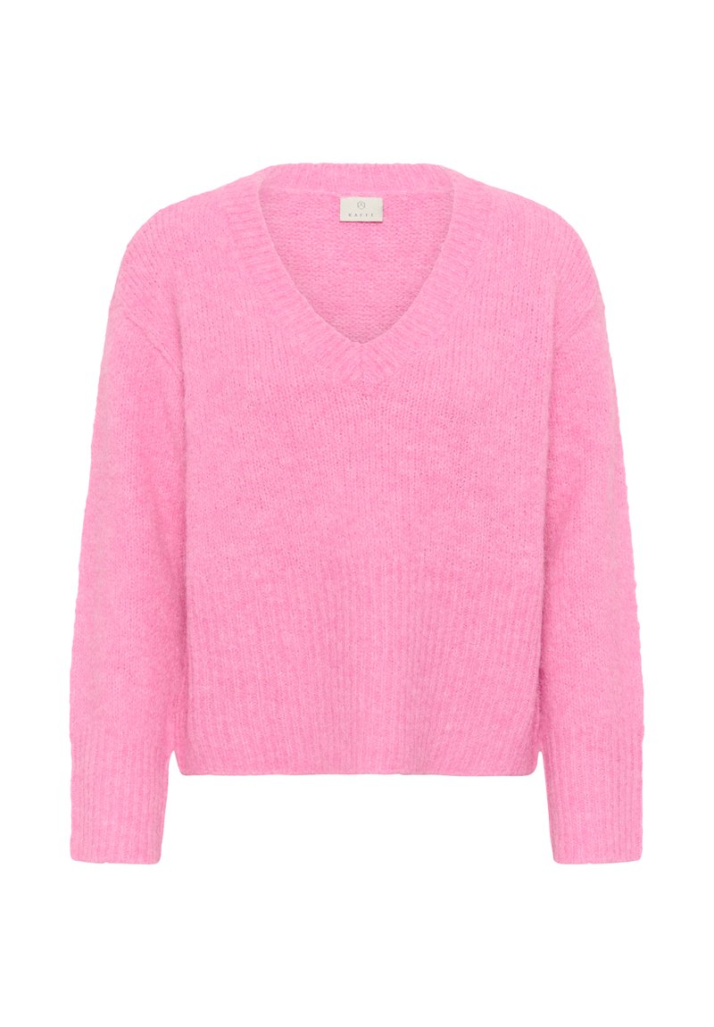 Kaffe KAEMELIE - Strickpullover - pink power melange/pink - Zalando