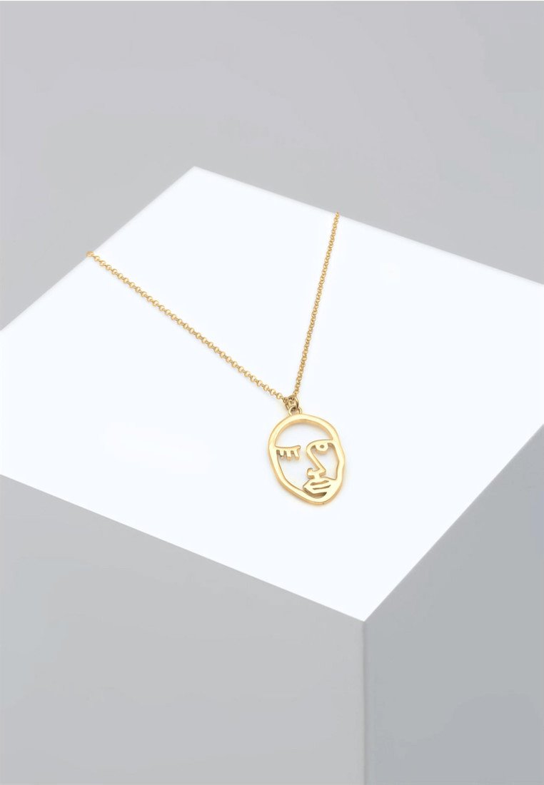 Elli FACE TWINKLE DESIGN CUT OUT - Necklace - gold-coloured - Zalando.de
