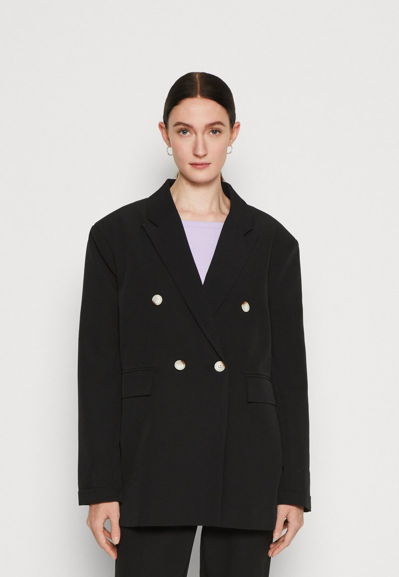 SOMETHINGNEW EVA HOT FIX - Halflange jas - black/zwart - Zalando.nl