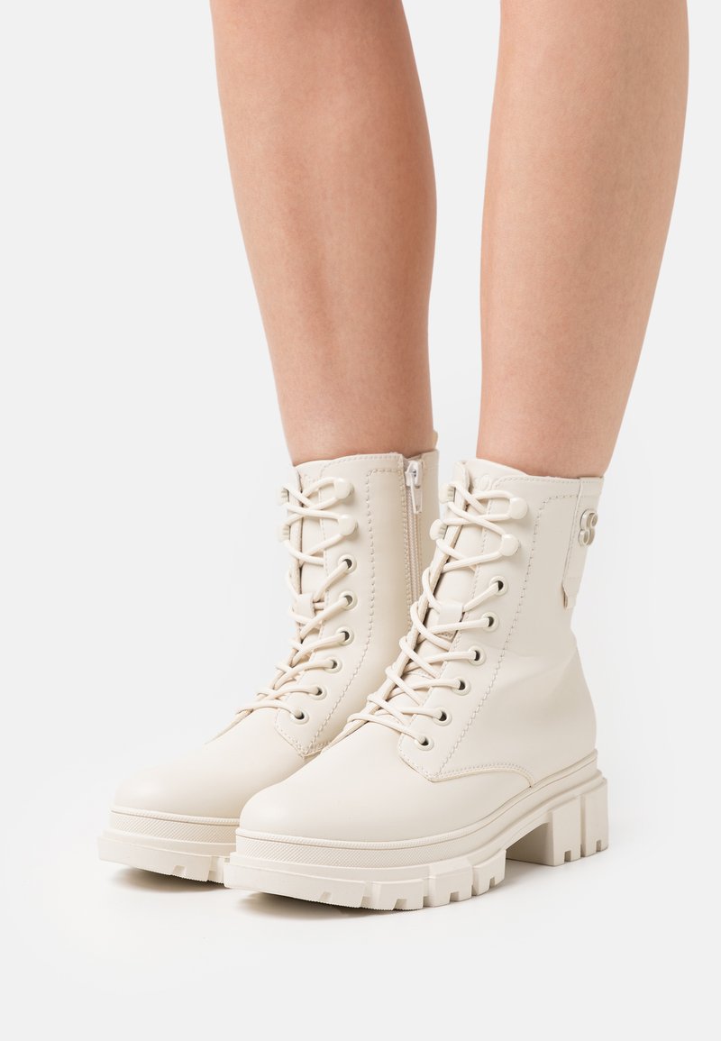 s.Oliver Botine cu șireturi - cream/alb natural - Zalando.ro