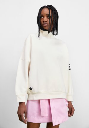 Urban Classics OVERSIZED TRIANGLE CREW NECK - Sweatshirt - white/blanc ...
