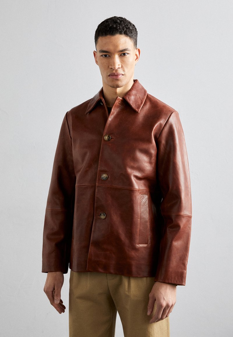 Won Hundred DAMIAN - Leather jacket - brown - Zalando.co.uk