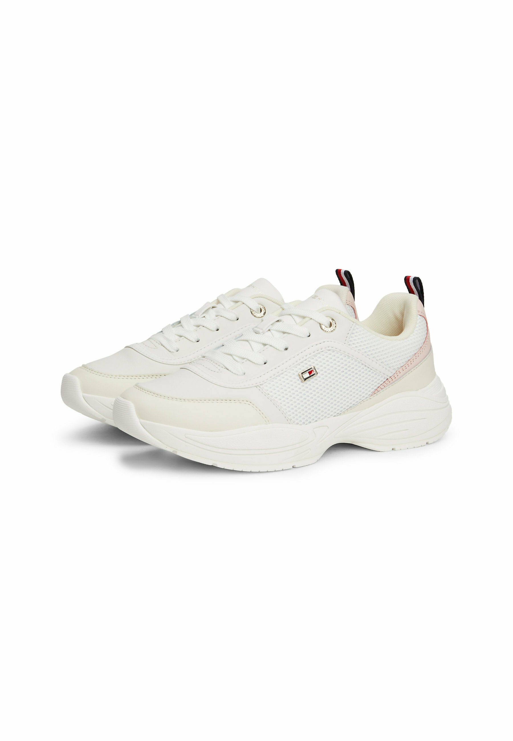 Tommy Hilfiger CHUNKY RUNNER Sneaker low ecru whimsy pink weiB Zalando