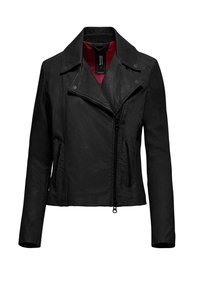 Bomboogie Leather jacket - black - Zalando