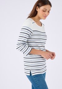 Damart RAYÉ INTERLOCK - Jumper - rayé marine bleu/blue - Zalando