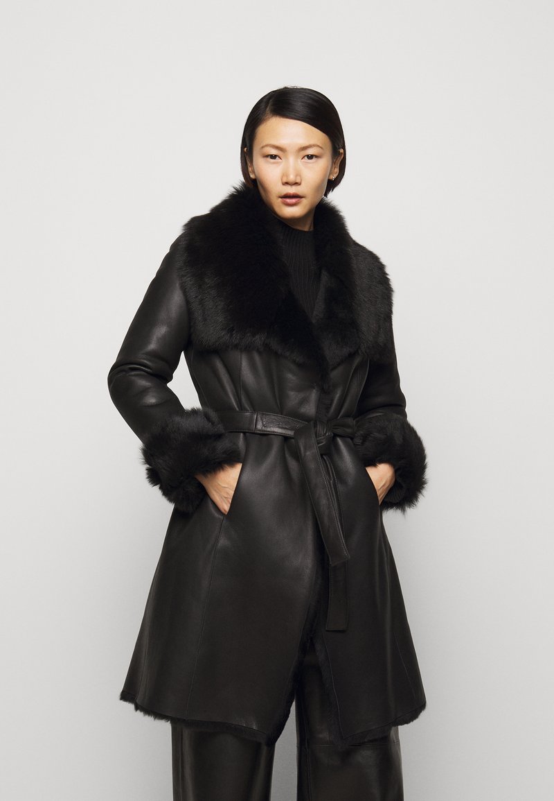STUDIO ID FLO COAT - Leather jacket - black - Zalando.ie