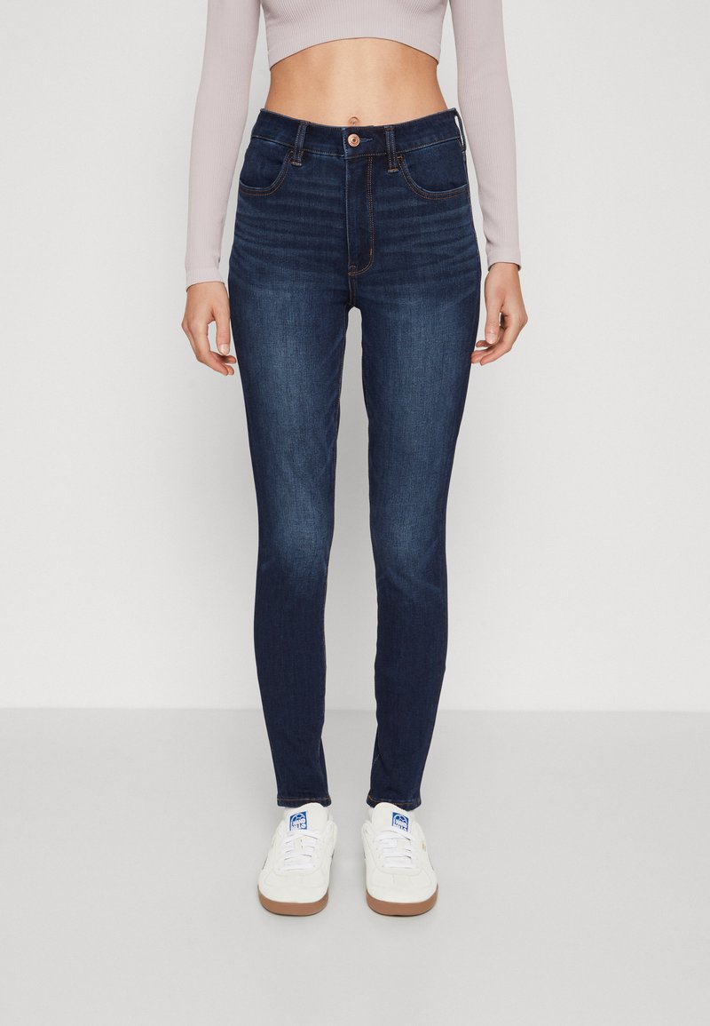 American Eagle SUPER HIGH RISE - Jeans Skinny Fit - dark ink/rinsed ...