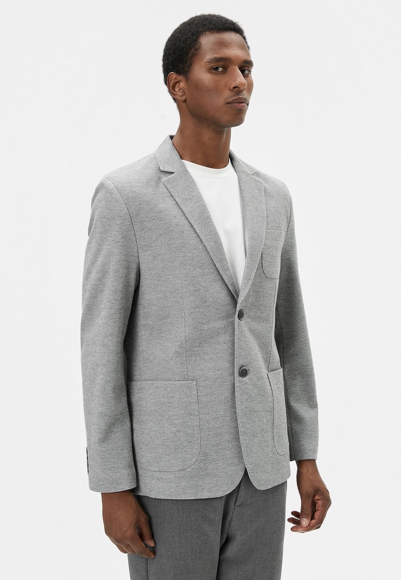 Koton MONO NECK DOUBLE POCKET TEXTURED - Americana - anthracite/gris ...
